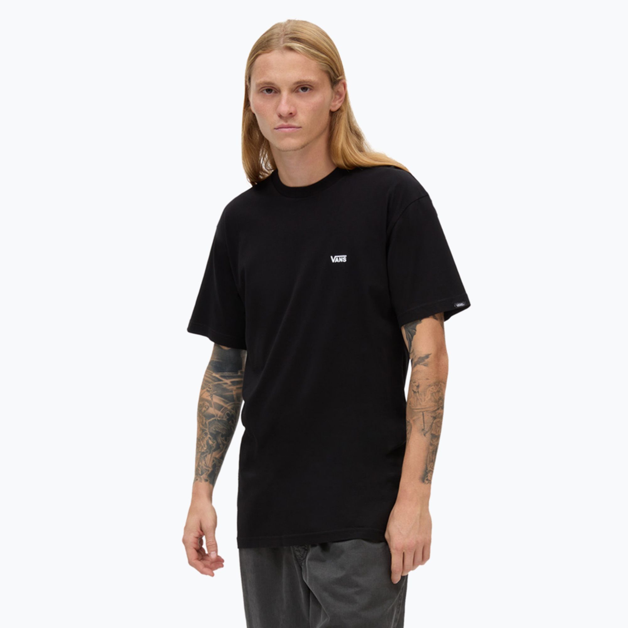 Pánské tričko Vans Mn s logem na levé straně hrudi černá/bílá ...