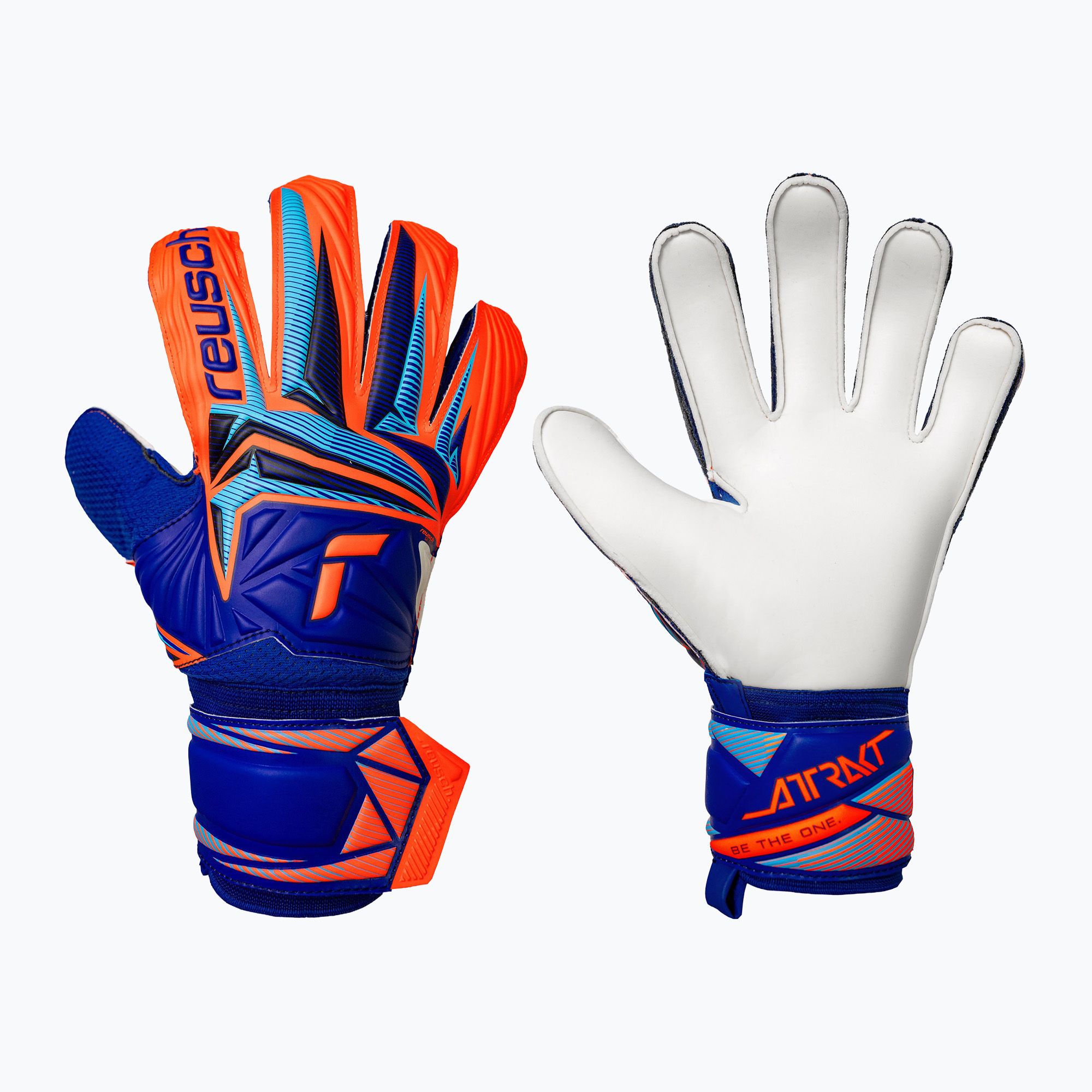 Brankářské rukavice Reusch Attrakt Solid sharp blue/shocking orange ...