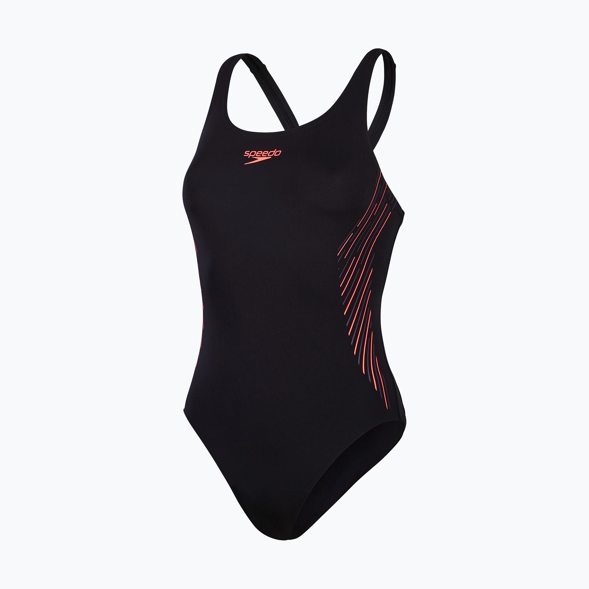 Dámské jednodílné plavky Speedo Placement Muscleback black/plum dandy ...