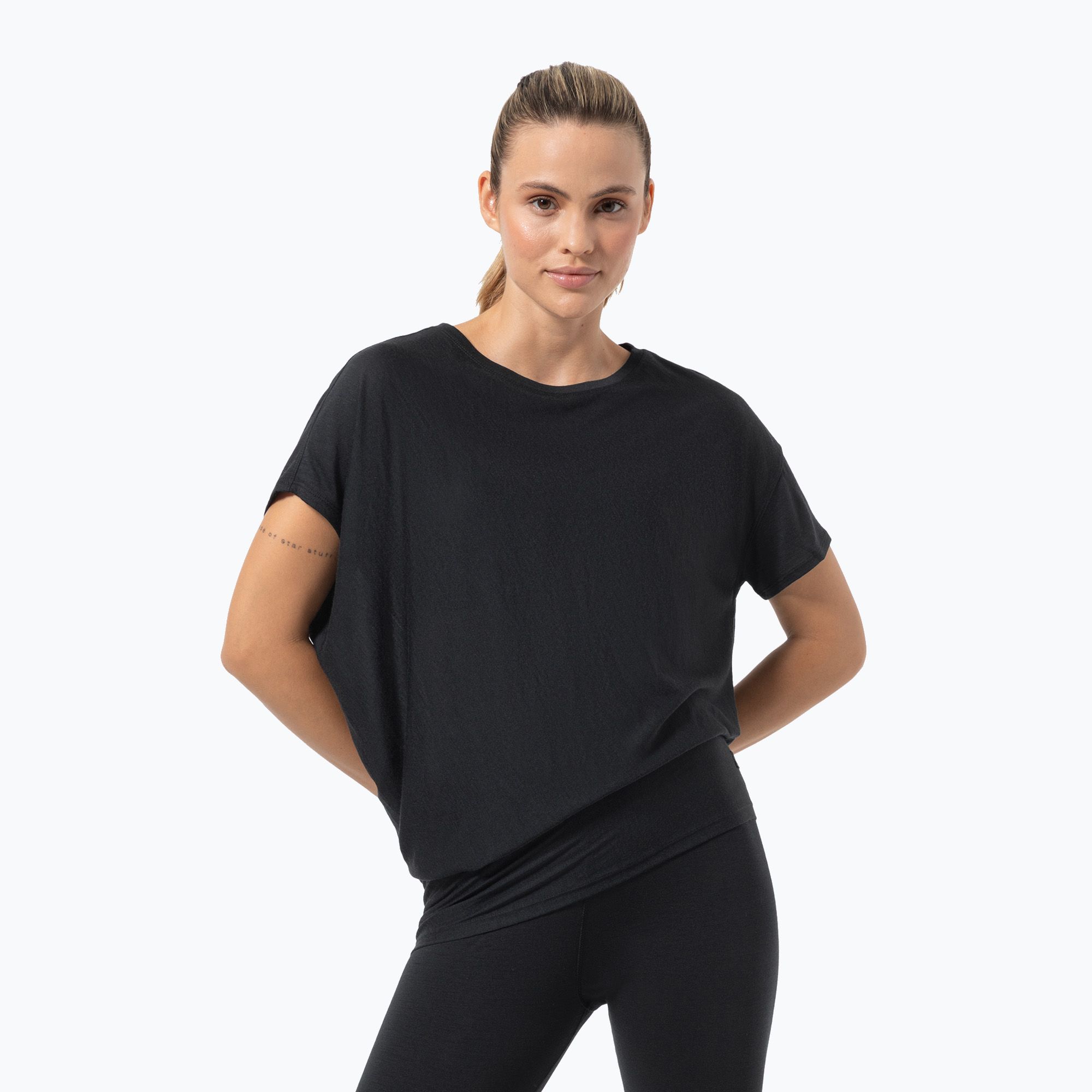 Dámské tričko na jógu super.natural Yoga Loose Tee jet black (SNW013470 ...