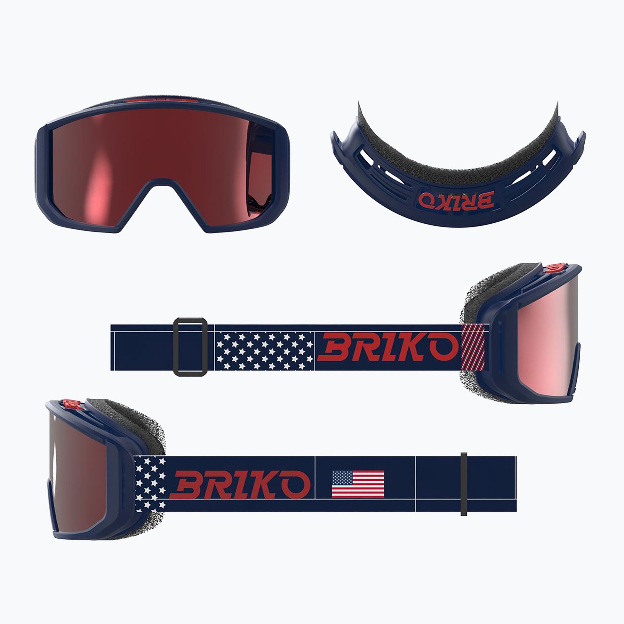 Lyžařské brýle Briko Vulcano Mask USA tangaroa blue/red (22117HW-A08 ...